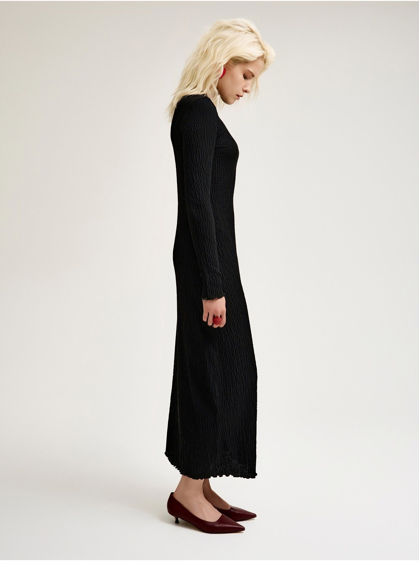 ᐅ Купить Платье-макси с жатым эффектом LPL 3239 в Минске цвет black ️ в ...