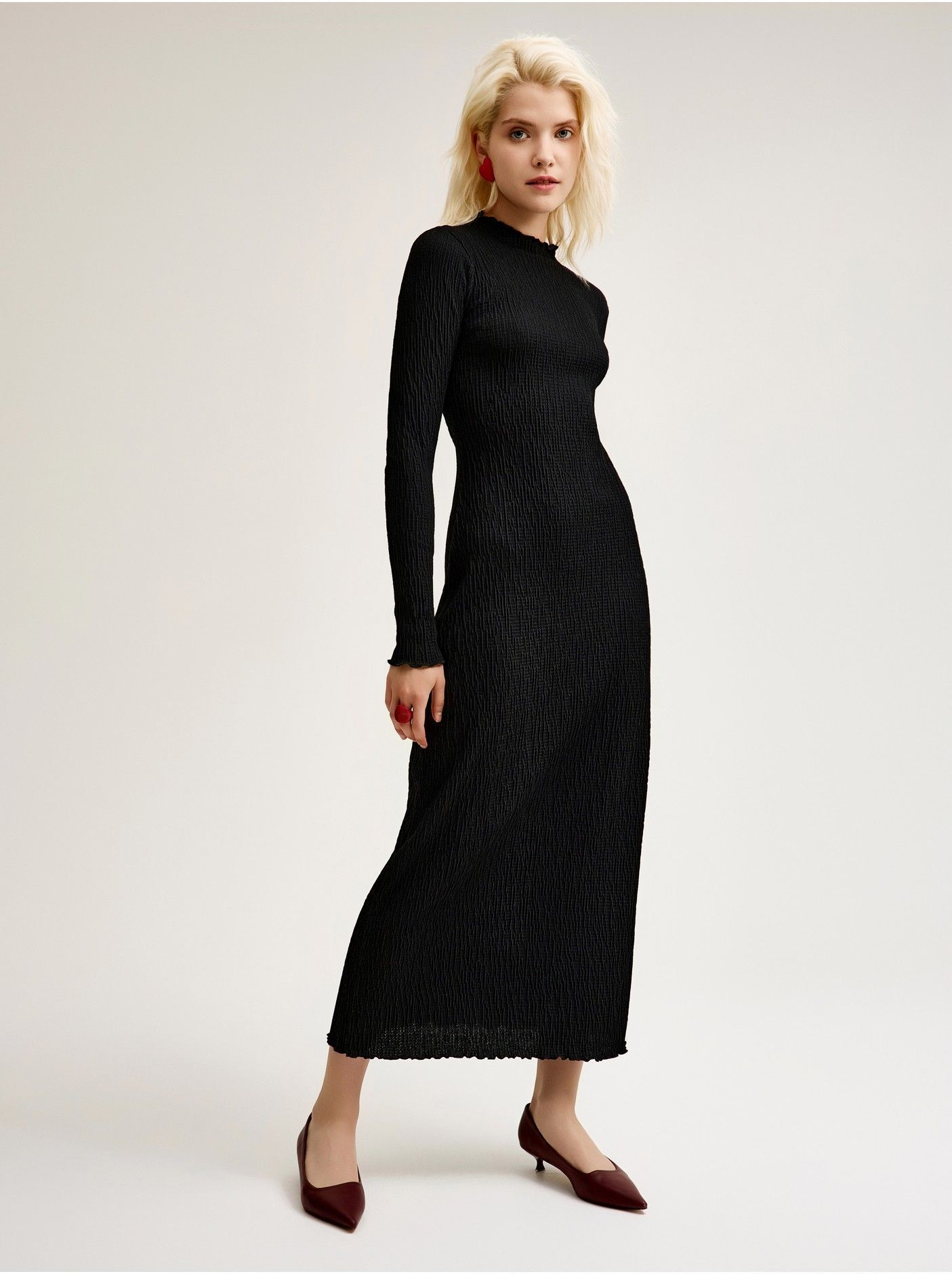 ᐅ Купить Платье-макси с жатым эффектом LPL 3239 в Минске цвет black ️ в ...