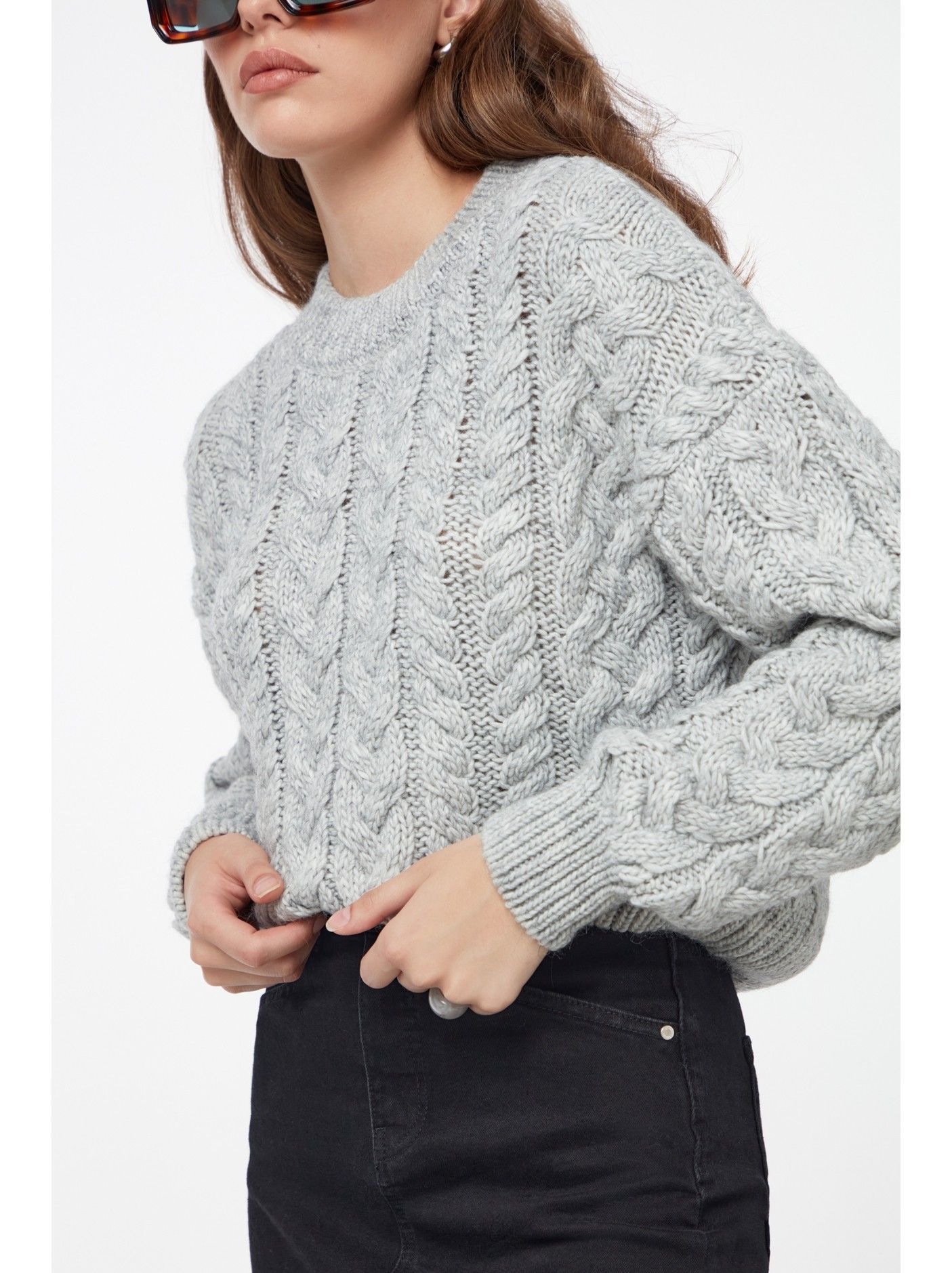 ᐅ Купить Укороченный джемпер с косами LDK 243 в Минске цвет beige ️ в интернет магазине с ...